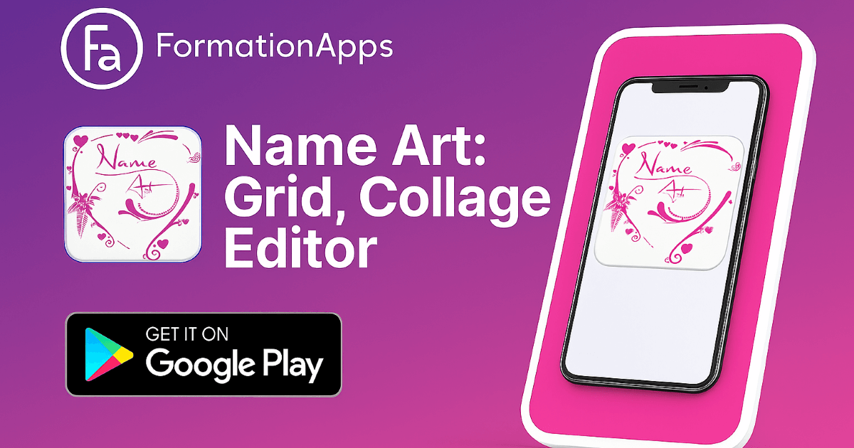 Name Art: Grid, Collage Editor – Stylish Fonts, Neon Name Maker & DP ...
